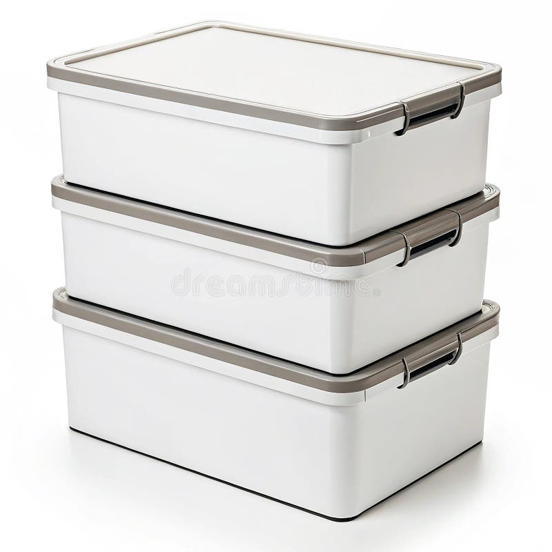 Stackable Storage Box with Lid for Seasonal Items Isolated on White ...