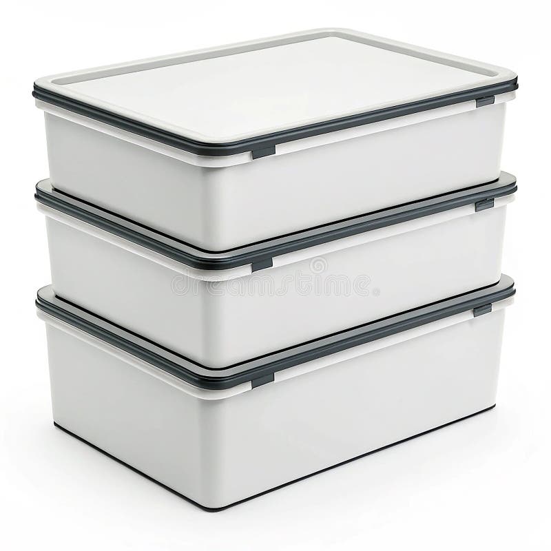 Stackable Storage Box with Lid for Seasonal Items Isolated on White ...
