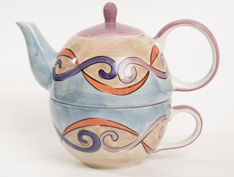 Stackable tea set stock image. Image of pink, white, background - 5282145