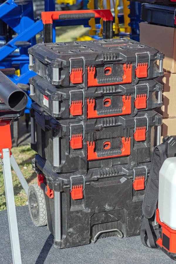 Stackable Tool Box Cart stock photo. Image of gear, storage - 250148948