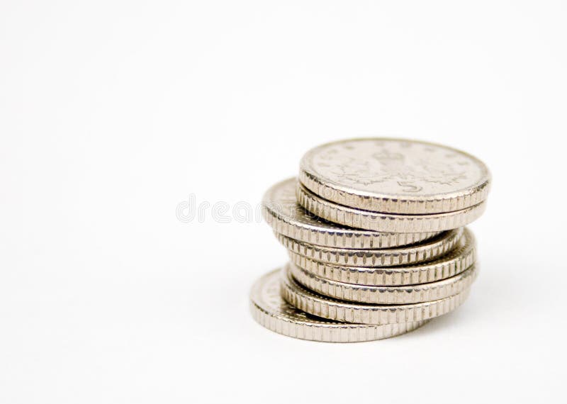 Stacked 5 pence coins stock image. Image of assets, pound - 4281785