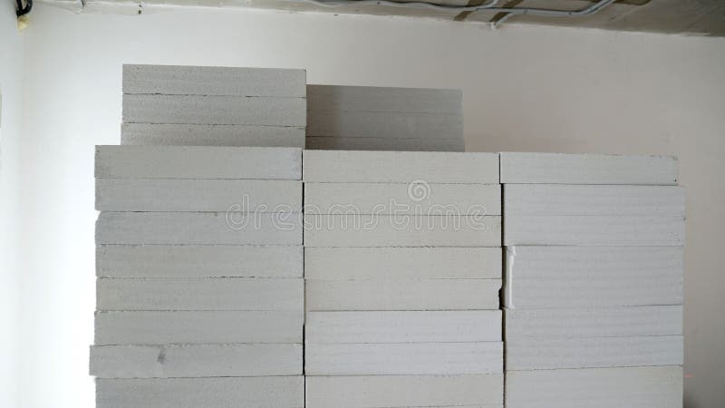 Stacked Aac Blocks Preparing for Construction Project Stock Photo ...