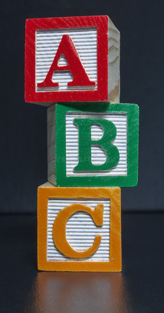 Stacked ABC blocks stock image. Image of orange, school - 187668103