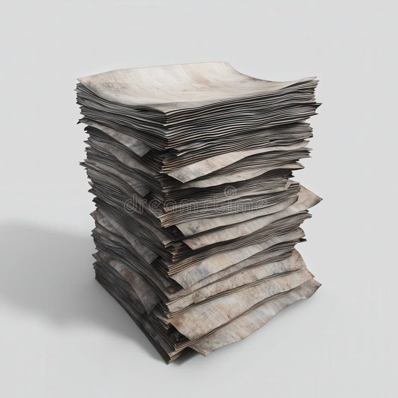 Stacked Aged Papers in Neutral Lighting Stock Image - Image of design ...