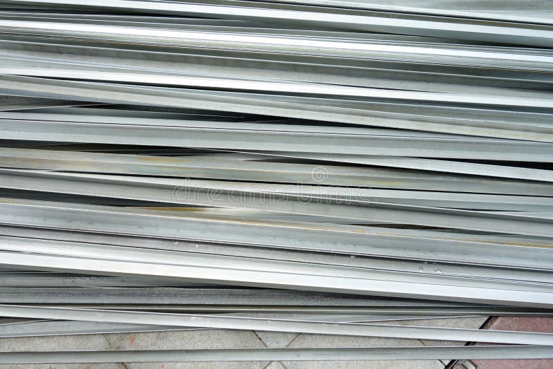 Stacked aluminum stock photo. Image of background, profile - 14062806