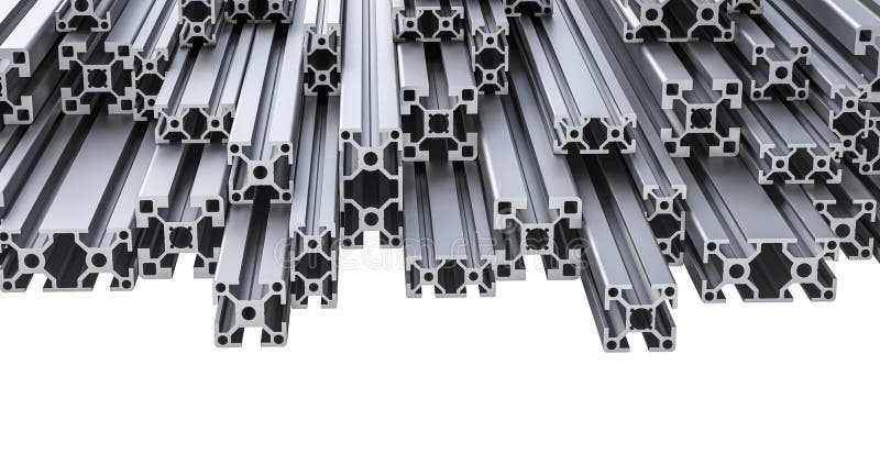 Stacked Aluminum Profiles Creating Modern Industrial Background Stock ...
