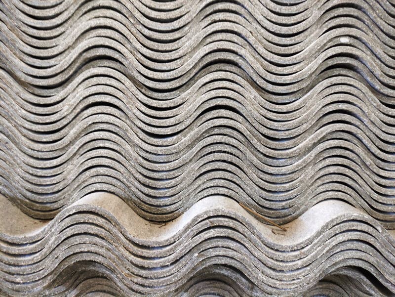 Stacked Asbestos Fibre Cement Roofing Sheets Displaying Wavy Pattern in ...