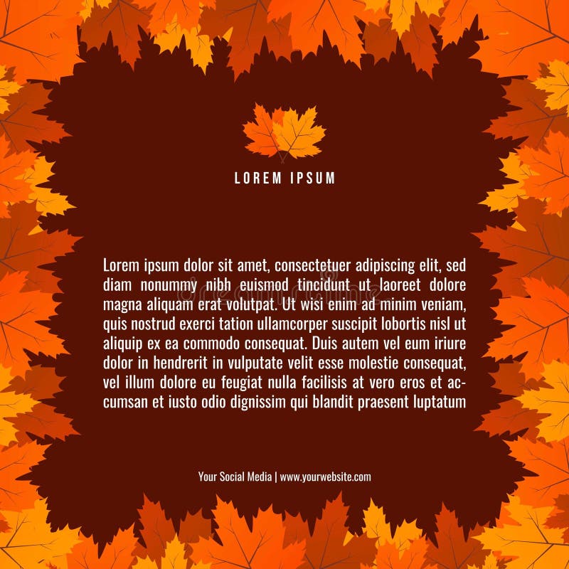 Stacked Autumn Leaves Frame Social Media Template Design Social Media ...