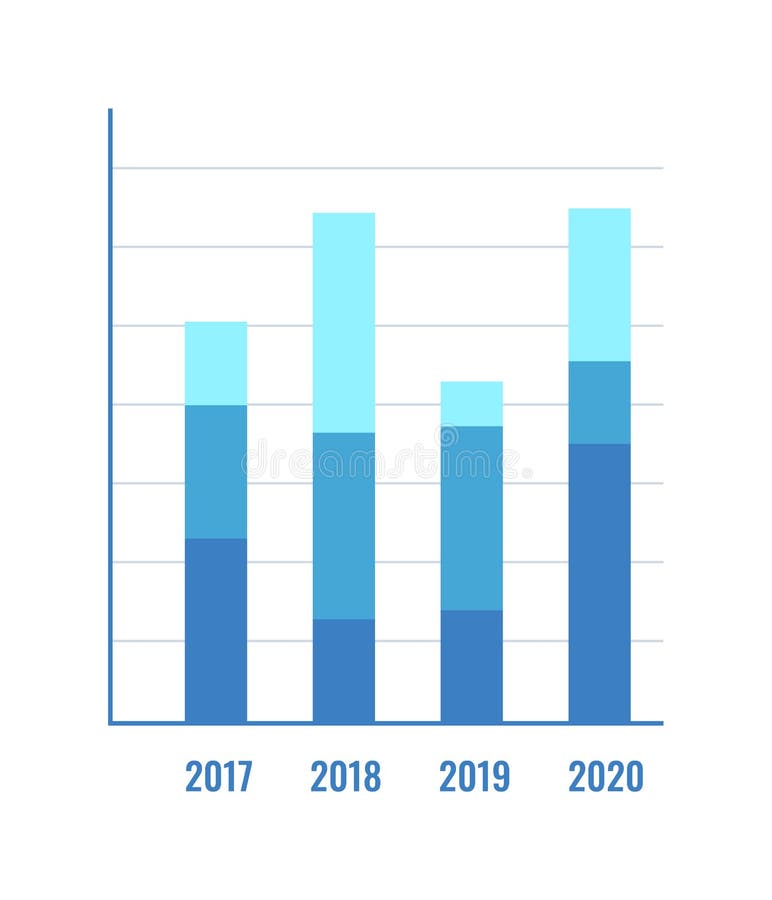 Stacked Bar Chart with Timeline for Report Stock Vector - Illustration ...