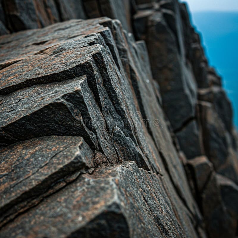 Stacked Basalt Columns Exhibiting Vertical Fractures, Typical of ...