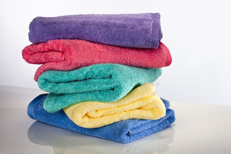 Stacked Bath Towels stock photo. Image of fiber, cotton - 17181400