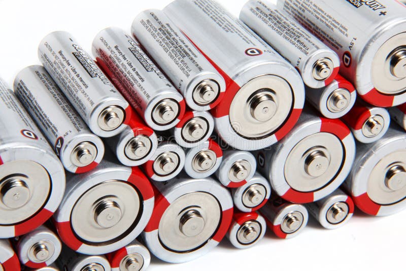 Stacked Batteries stock photo. Image of alkaline, close - 8397702