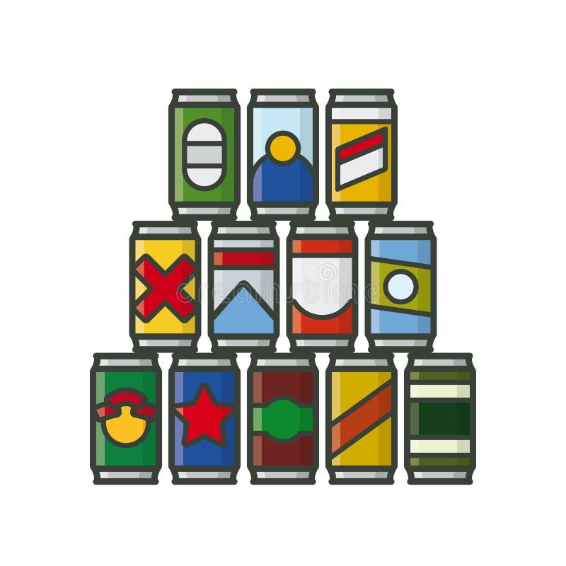 Stacked Beer Cans Vector Illustration Stock Vector - Illustration of ...