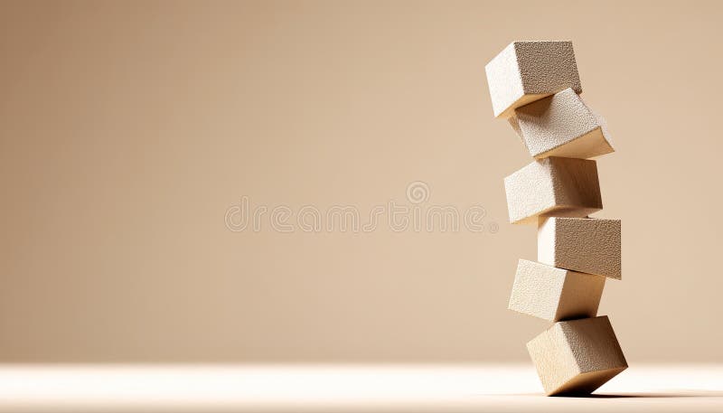 Precariously Balanced Blocks Stock Illustration - Illustration of light ...