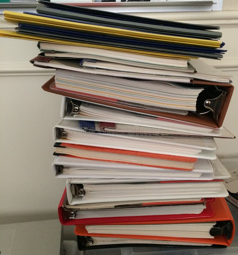 Stacked Binders and Folders Stock Photo - Image of organization ...