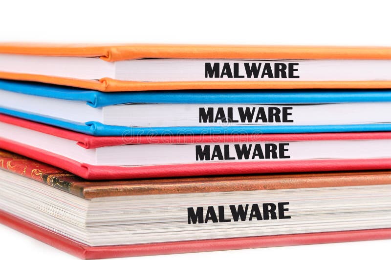 Stacked Binders in Various Colors Feature the Word Malware Prominently ...