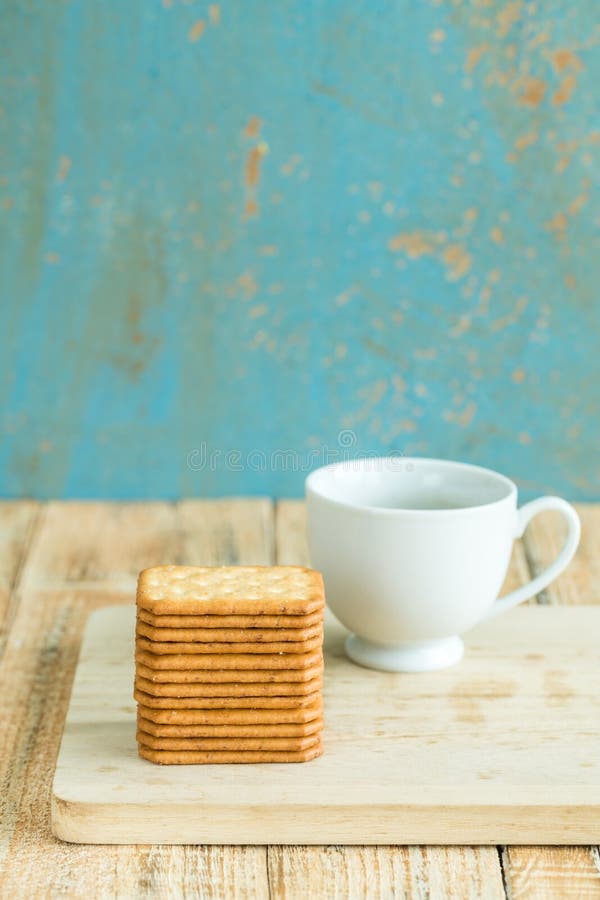 Stacked Biscuits on Wooden Background Stock Photo - Image of cookie ...