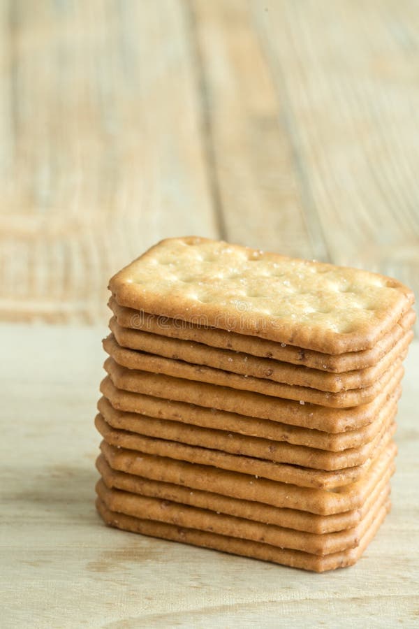 Stacked Biscuits on Wooden Background Stock Photo - Image of bake ...