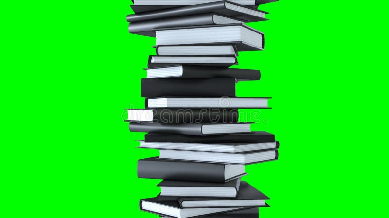 Stacked Black Books Isolated on White Background. Stock Footage - Video ...