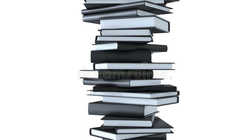 Stacked Black Books Isolated on White Background. Stock Footage - Video ...