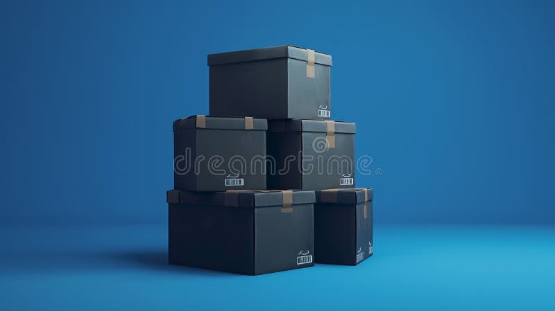 The Stacked Black Boxes.AI Generated Image Stock Image - Image of ...