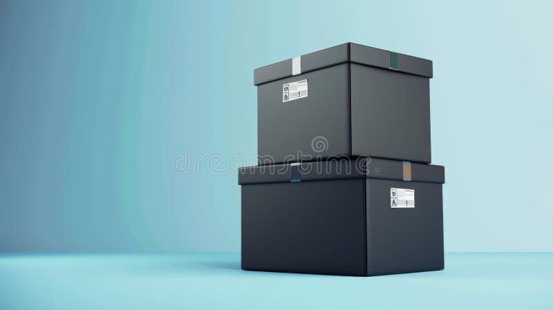 The Stacked Black Boxes.AI Generated Image Stock Photo - Image of ...