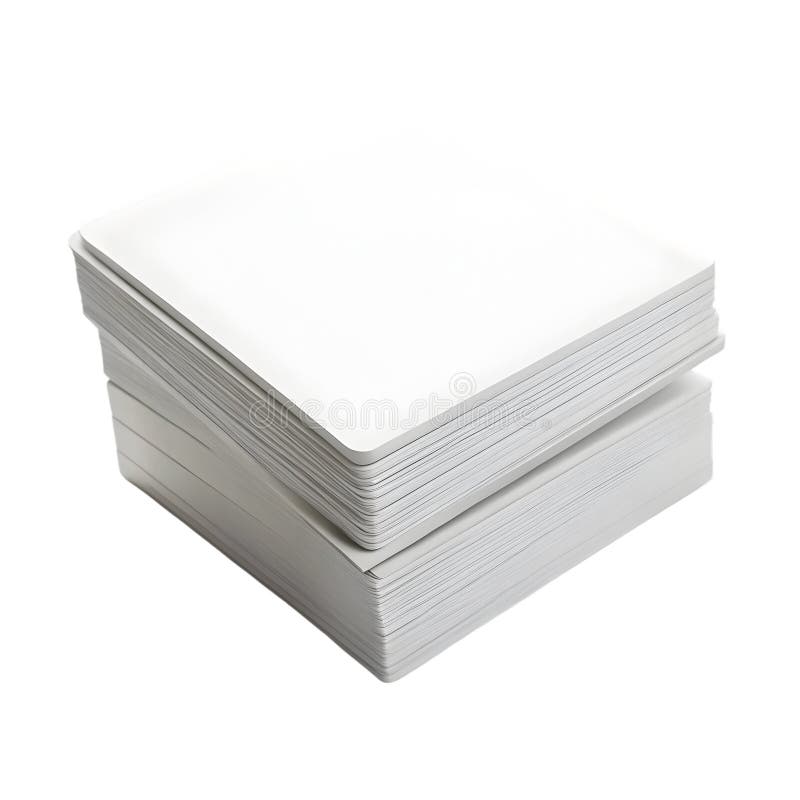 Stacked Blank White Rounded Corner Cards Against a Dark Background for ...