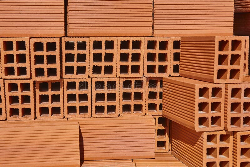 Stacked Block Bricks. Construction Industry. Brickwork Masonry Stock ...