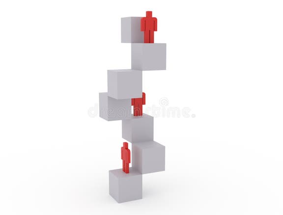 Stacked Blocks and Characters Stock Illustration - Illustration of ...