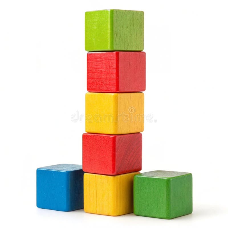 Stacked Blocks on Transparent Background Stock Illustration ...