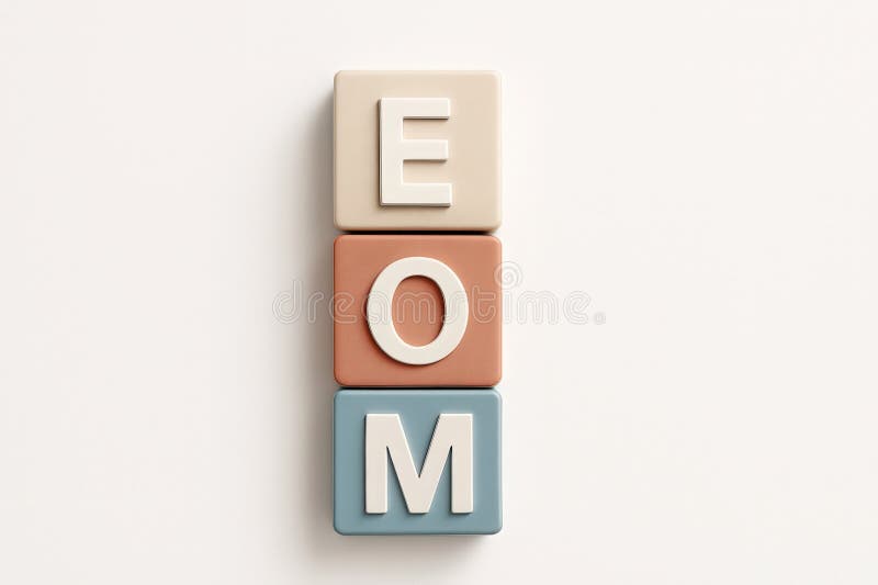 Stacked Blocks Spelling EOM Representing End of Month on a White ...