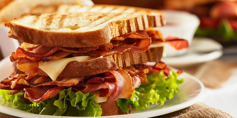 Stacked BLT Club Sandwich stock illustration. Illustration of american ...