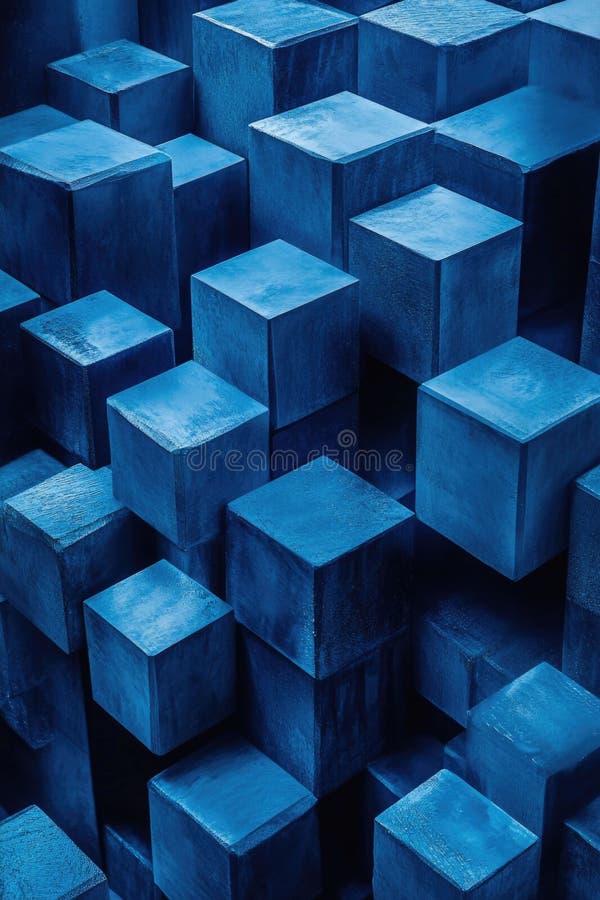 Stacked Blue Cubes stock image. Image of minimalist - 375299565