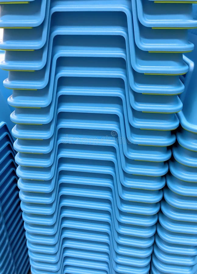 Stacked Blue Plastic Chairs Stock Image - Image of blue, concept: 101531831