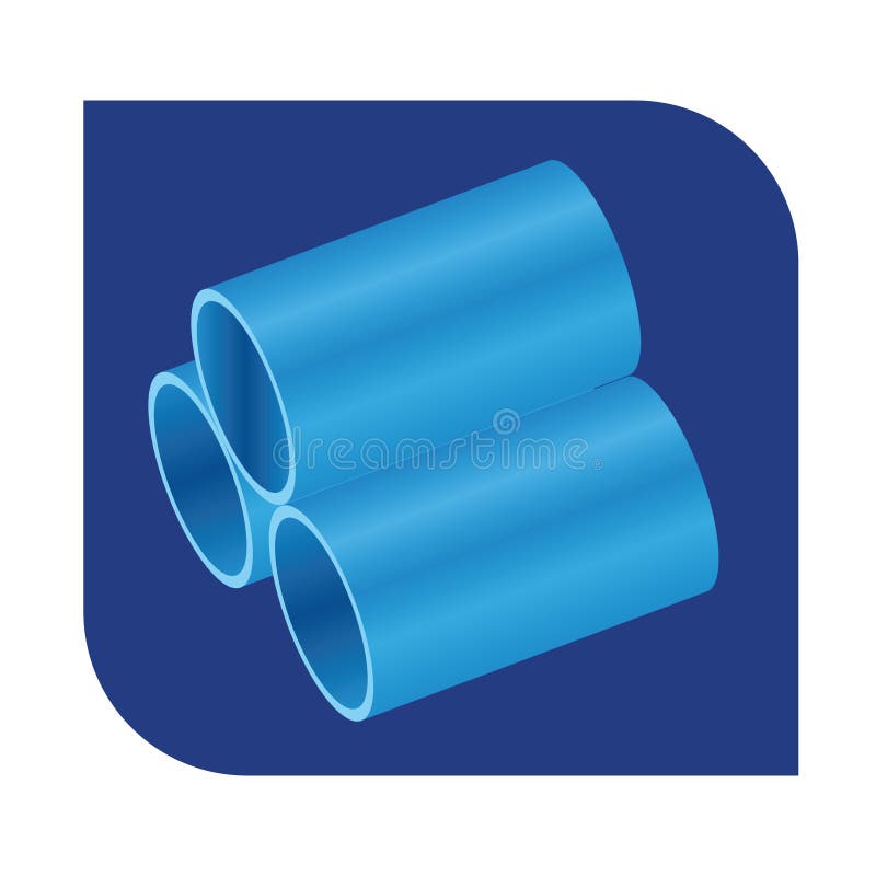 Blue PVC pipes logo stock vector. Illustration of manufacturing - 163655461