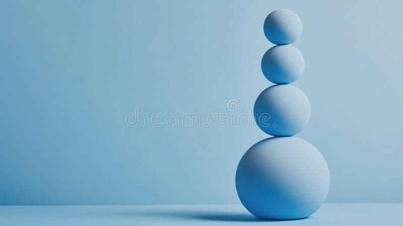Stacked Blue Spheres on Blue Background Stock Image - Image of spheres ...