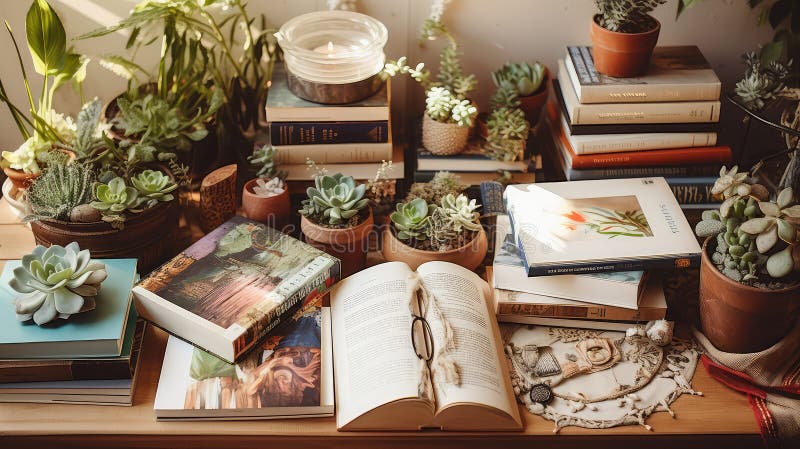 Stacked book flatlay stock illustration. Illustration of hardcover ...