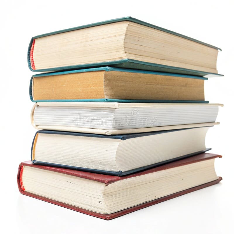 Stacked Book Isolated on White Background Stock Illustration ...