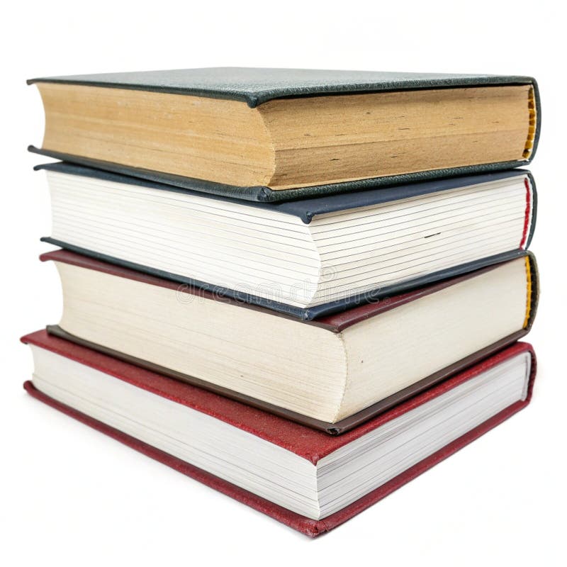 Stacked Book Isolated on White Background Stock Illustration ...