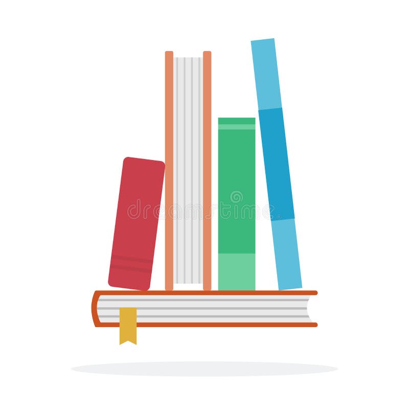 Stacked Books in a Row Vector Flat Isolated Stock Vector - Illustration ...