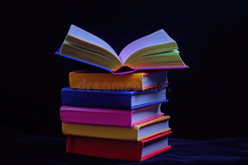 Stacked Books on a Shelf or Floor, Ideal for Education and Reading ...