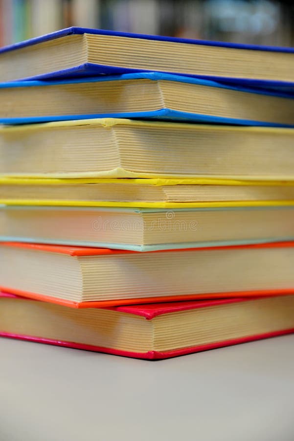 Stacked Books. Stack of Books. Close Up of Books in Library. Stock ...