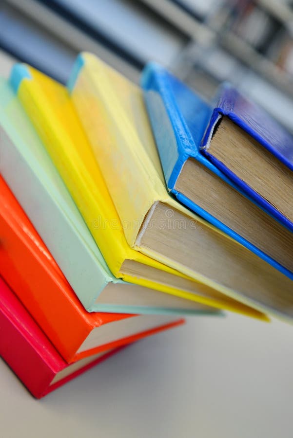 Stacked Books. Stack of Books. Close Up of Books in Library. Stock ...