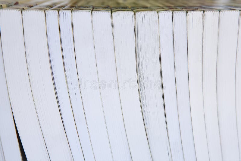 Stacked Books. White Pages Background. School Education Stock Image ...