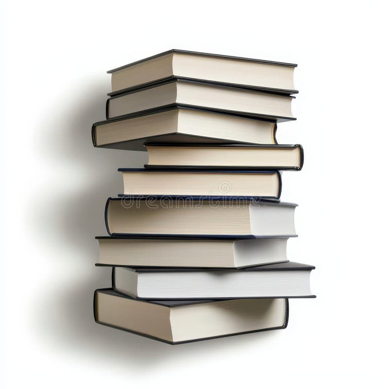 Stacked Books on White stock illustration. Illustration of library ...