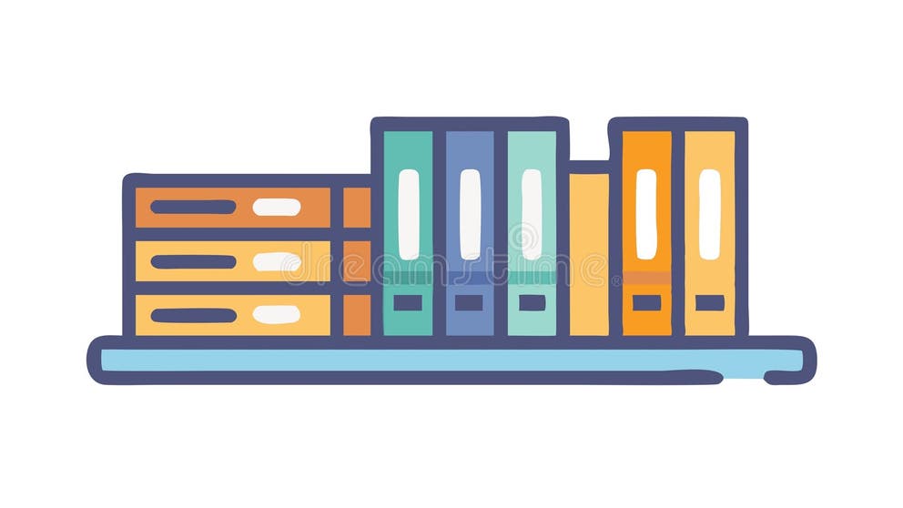 Stacked Bookshelf: Extensive Library, Vector Design Generative AI Stock Vector - Illustration of ...