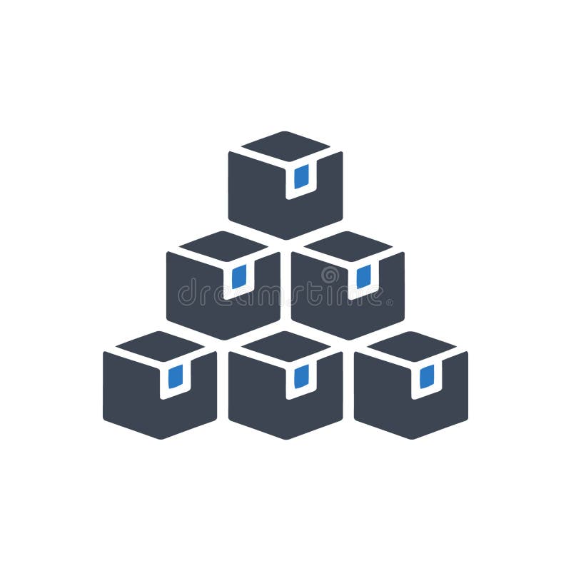 Stacked Boxes Icon stock vector. Illustration of storage - 361702619