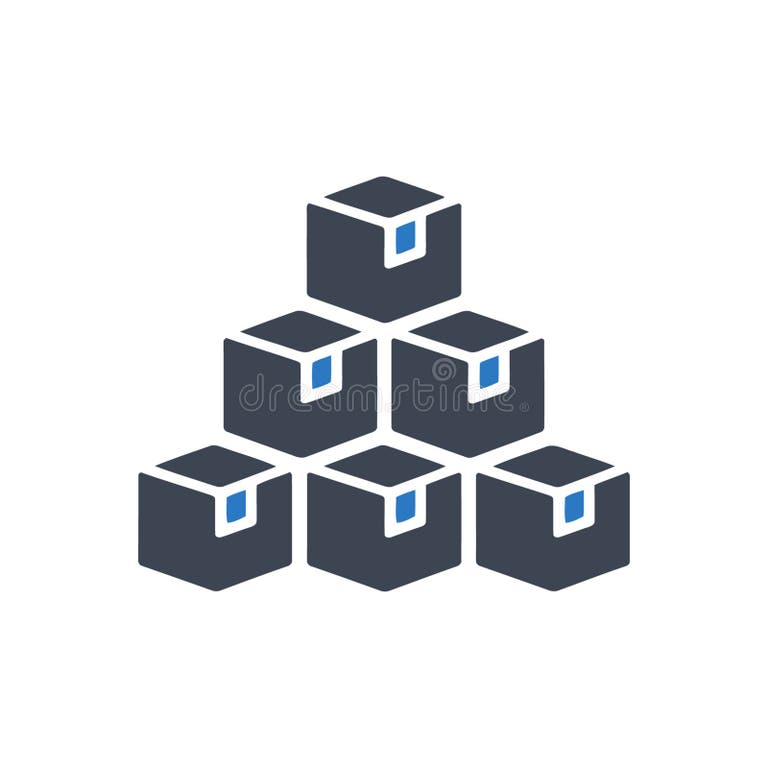 Stacked Boxes Icon stock vector. Illustration of storage - 361702619