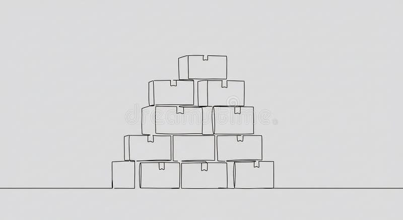 Stacked Boxes Illustration Shipping and Storage Concept Stock ...