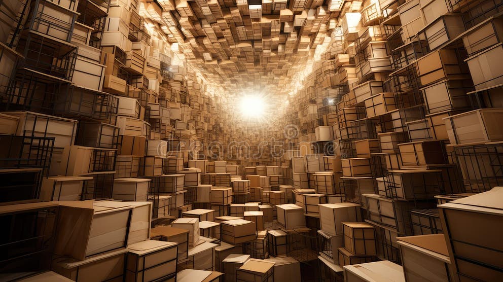 Stacked boxes piled stock illustration. Illustration of cardboard ...